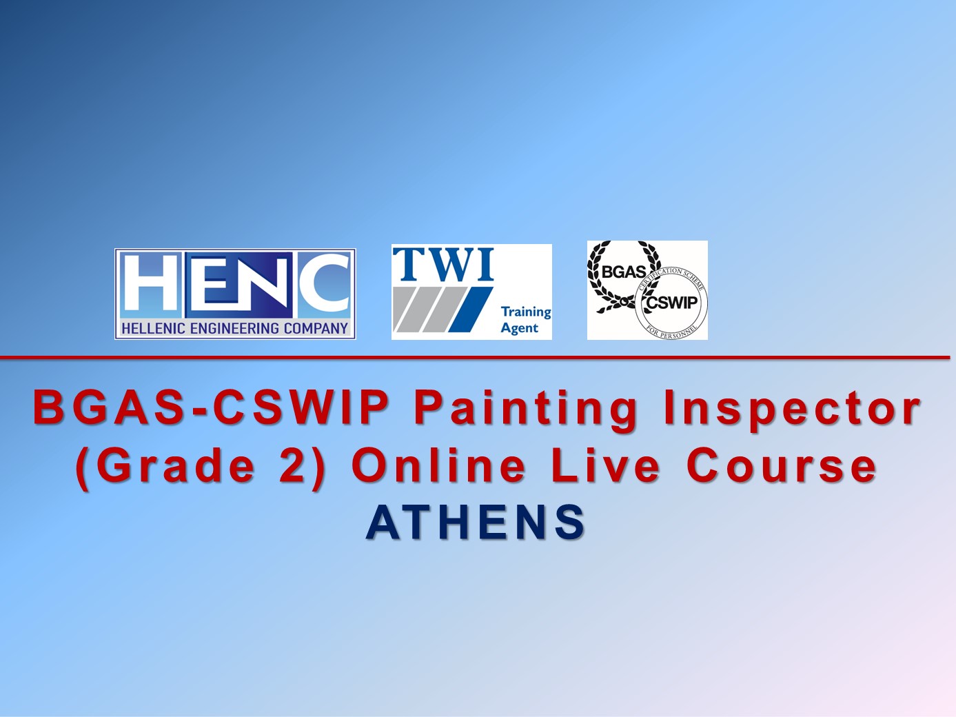 BGAS-CSWIP Painting Inspector Online Live Course (Gr 2) – ATHENS 11/04 ...